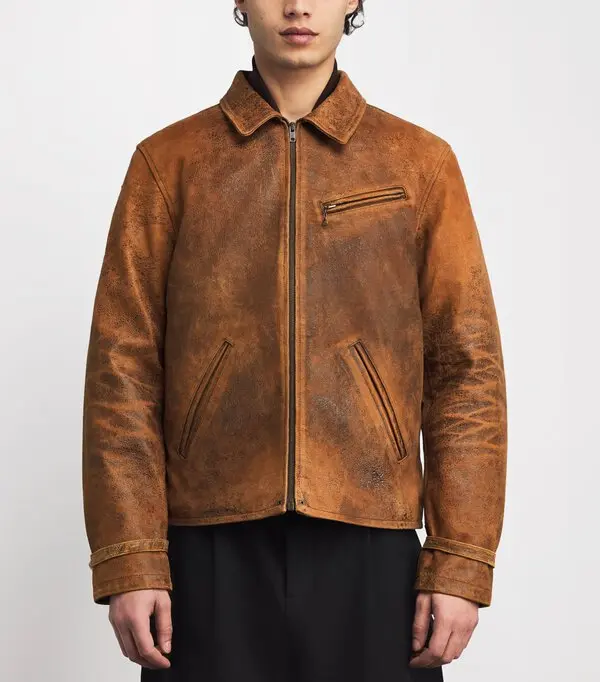 Polo Ralph Lauren Leather Newsboy Jacket