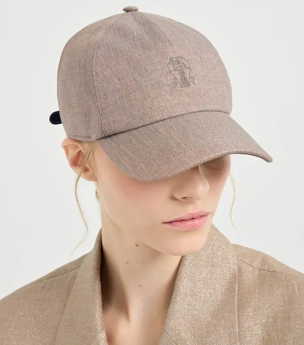 Brunello Cucinelli Linen-blend Baseball Cap - Pink