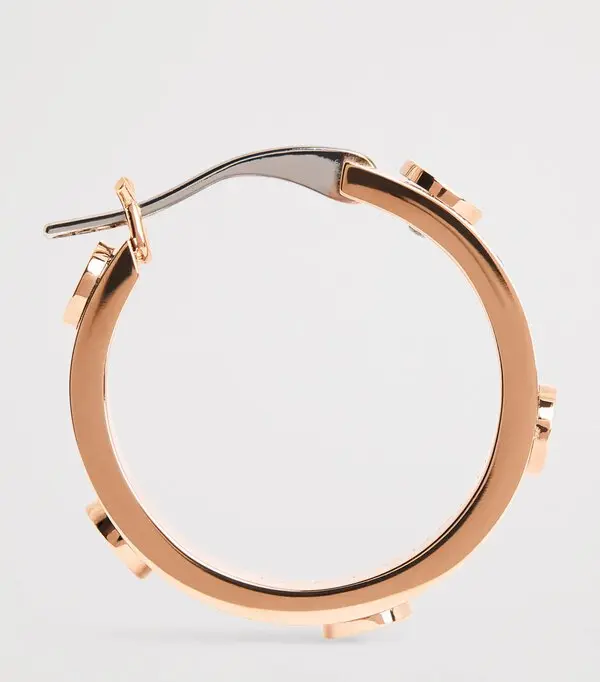 Tory Burch Small Icon Pavé Hoop Earrings - Pink