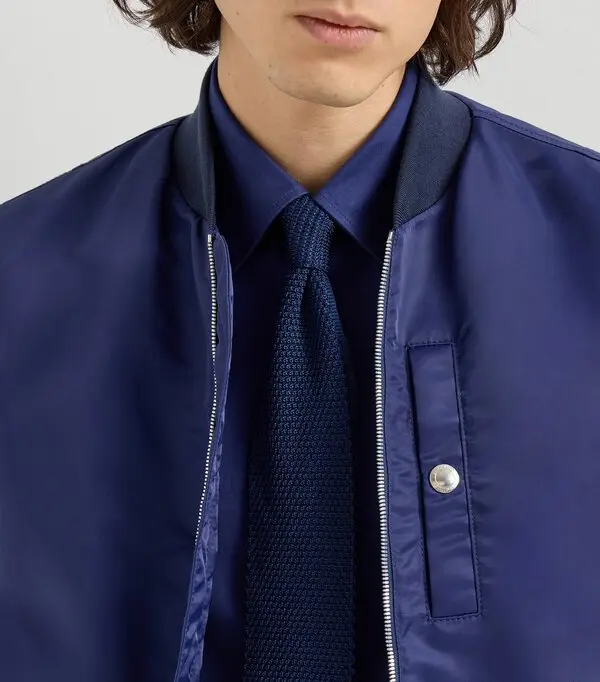 Brunello Cucinelli Silk Knit Tie - Blue