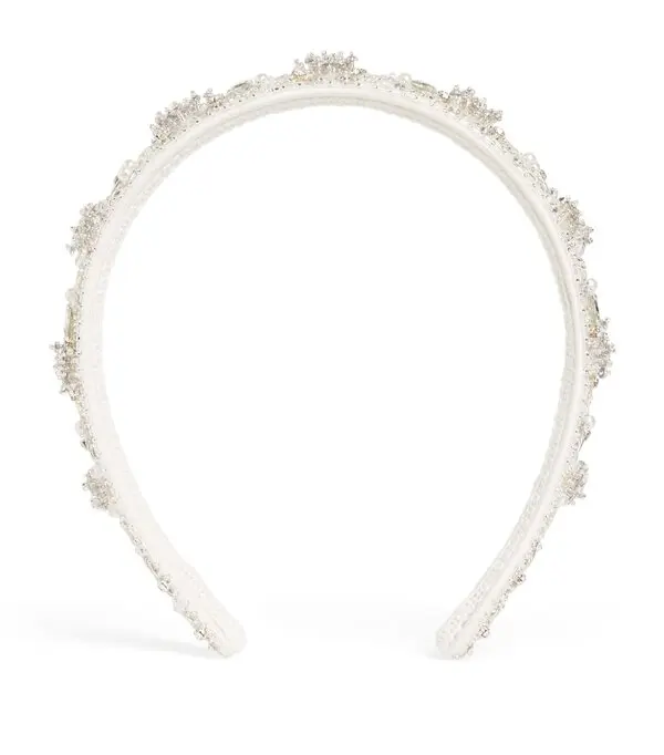 MAISON AVA Embellished Headband - Ivory