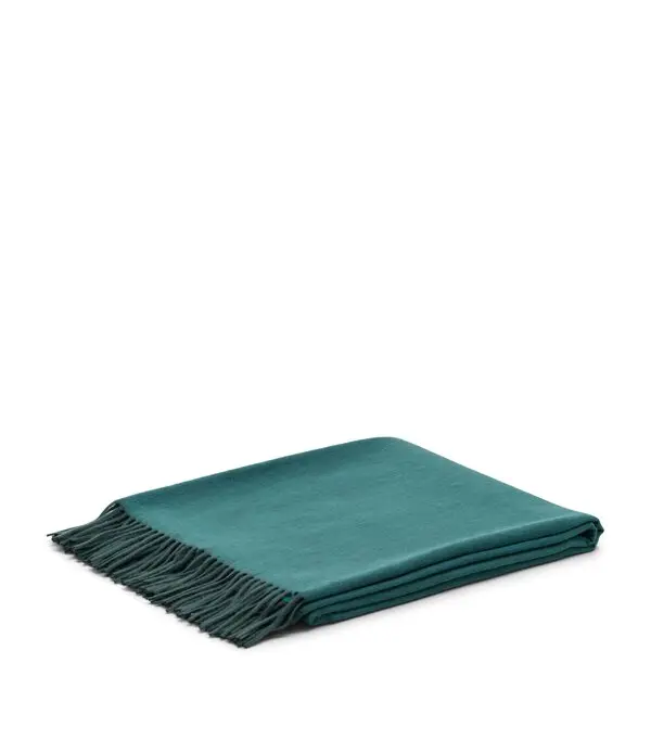 BEGG X CO Cashmere Reversible Arran Throw Blanket - Turquoise