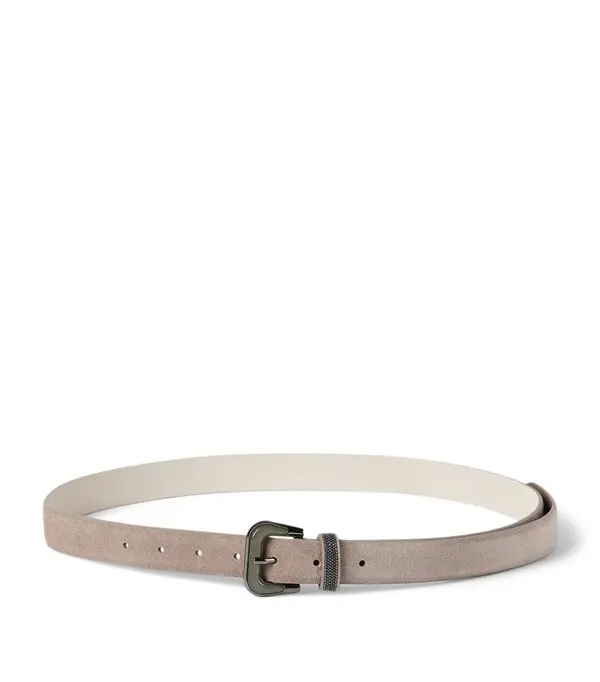 Brunello Cucinelli Suede Belt With Monili Detail
