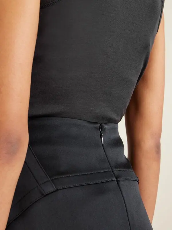 Another Tomorrow Architectural Satin-crepe Midi Skirt