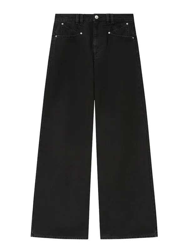 Isabel Marant Lemony Wide Leg Pants - Black
