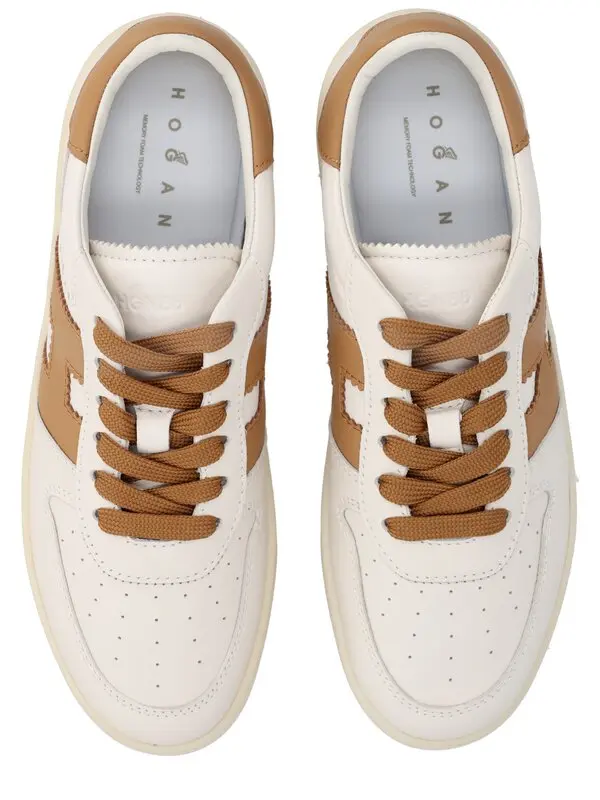 Hogan Leather Low Top Sneakers - Beige