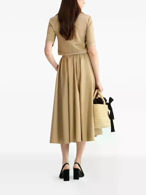 PATOU Cropped Cotton Jacket With Flap Pockets - Neutrals
