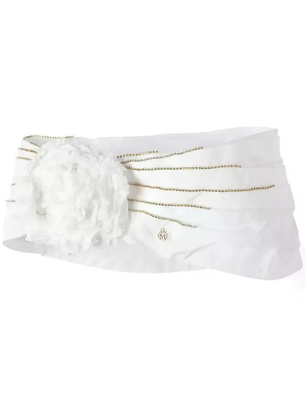 MAISON MICHEL Hiromi Flower Headband - White