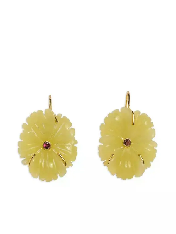 LIZZIE FORTUNATO New Bloom Flower-carved Earrings - Yellow