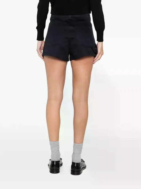 Sandro Embroidered Cotton Shorts - Blue