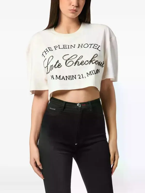Philipp Plein Crystal Embellished Top