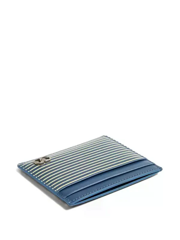 Valentino Garavani Striped Logo Signature Card Holder - Blue