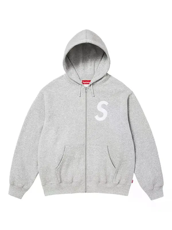 Supreme S Logo Zip-Up Hoodie - Grey | Editorialist