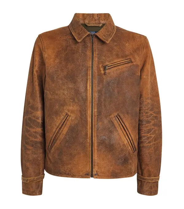 Polo Ralph Lauren Leather Newsboy Jacket