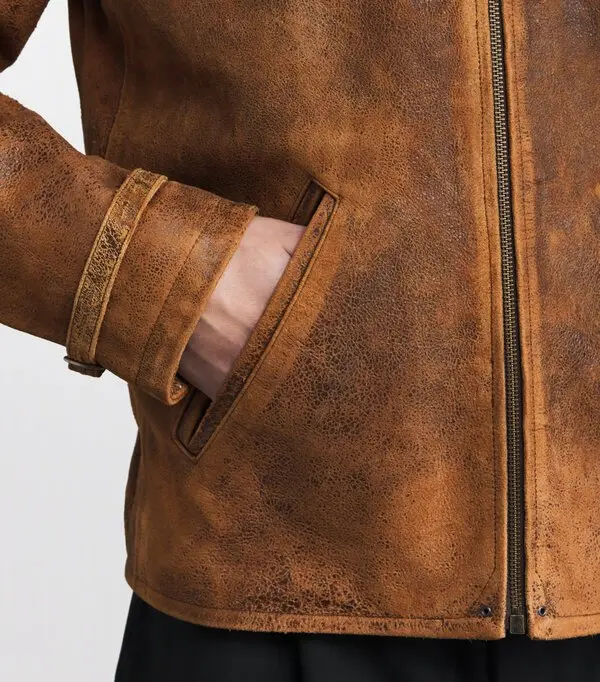 Polo Ralph Lauren Leather Newsboy Jacket