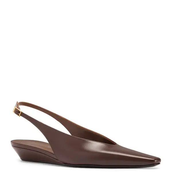 GIUSEPPE ZANOTTI Leather Ballet Flats With Wedge - Brown
