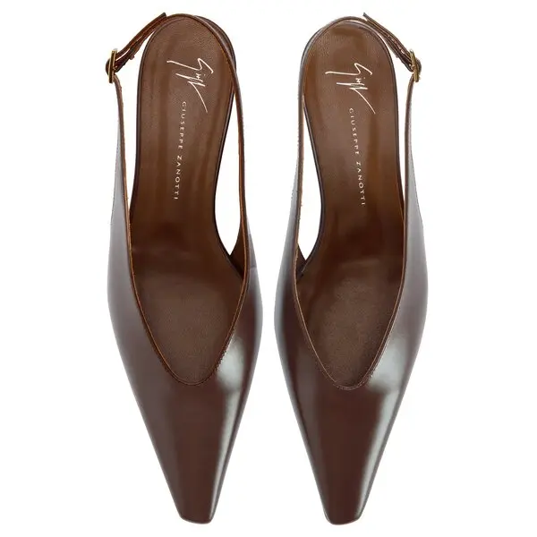 GIUSEPPE ZANOTTI Leather Ballet Flats With Wedge - Brown