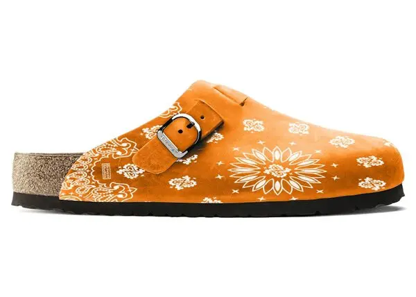 BRAVEST STUDIOS Suede Paisley Clogs - Orange