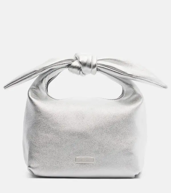 AQUAZZURA Bow Tie Mini Top-handle Bag - Silver
