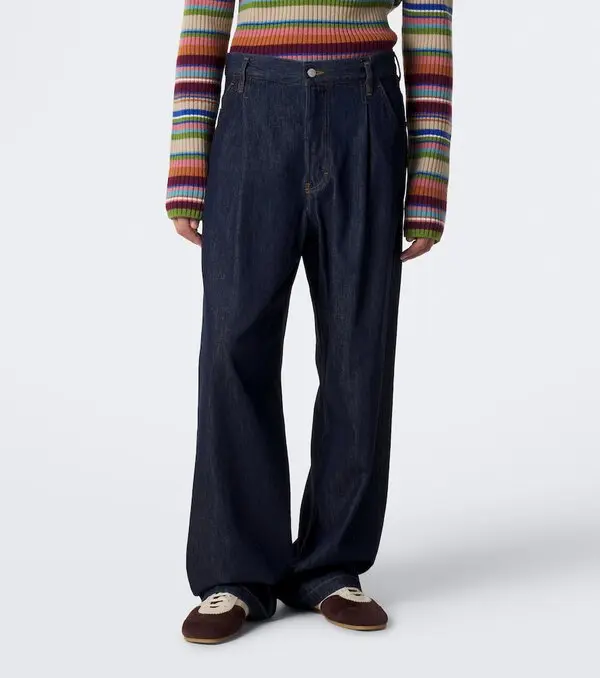 Dries Van Noten Wide-leg Cotton Jeans - Blue