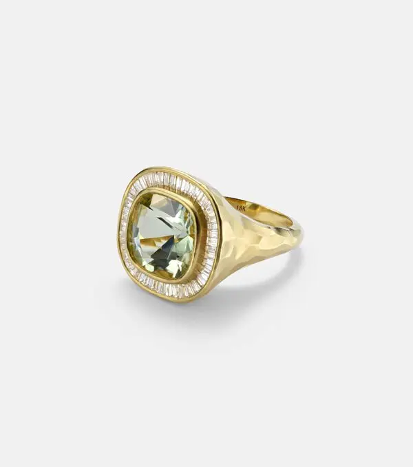 OCTAVIA ELIZABETH Chroma 18kt Ring With Beryl And Diamonds - Gold
