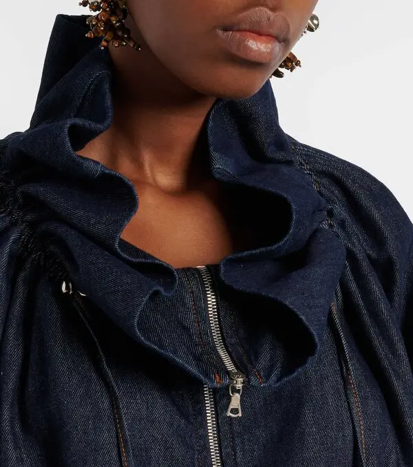 Dries Van Noten Denim Bomber Jacket - Blue