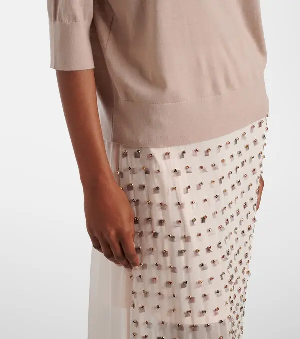 Dries Van Noten Merino Wool Crewneck Sweater - Beige