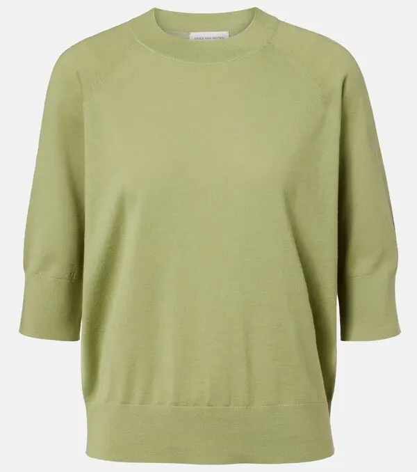 Dries Van Noten Merino Wool Sweater - Green