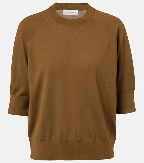 Dries Van Noten Merino Wool Crewneck Sweater - Green