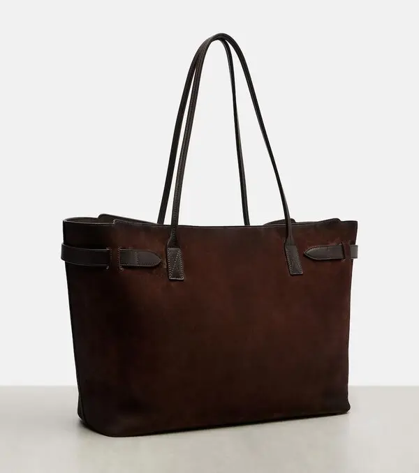Balenciaga Bel Air Large Suede Tote - Brown