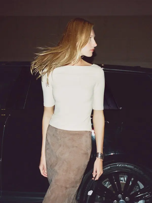 REFORMATION Santino Knit Top - Ivory