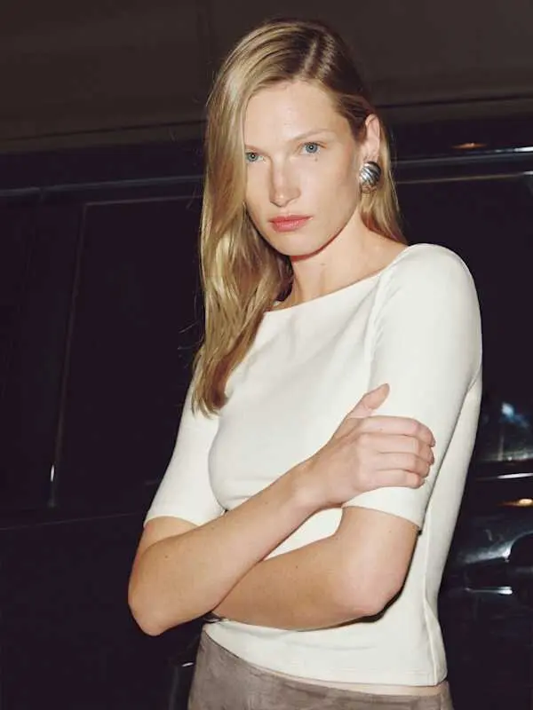 REFORMATION Santino Knit Top - Ivory