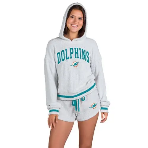 CONCEPTS SPORT Miami Dolphins Whitley Hoodie Top & Shorts Set - Gray