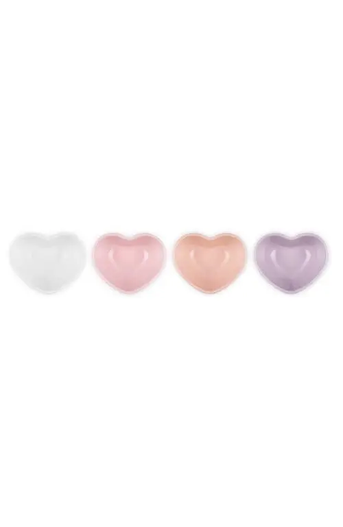 LE CREUSET Set Of 4 Stoneware Mini Heart Bowls
