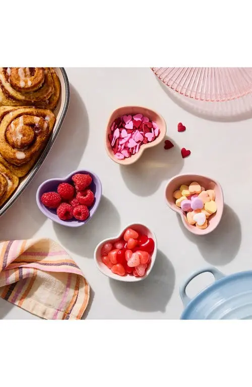 LE CREUSET Set Of 4 Stoneware Mini Heart Bowls