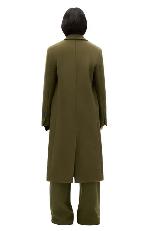 Another Tomorrow Tailored Wool Overcoat - Moss