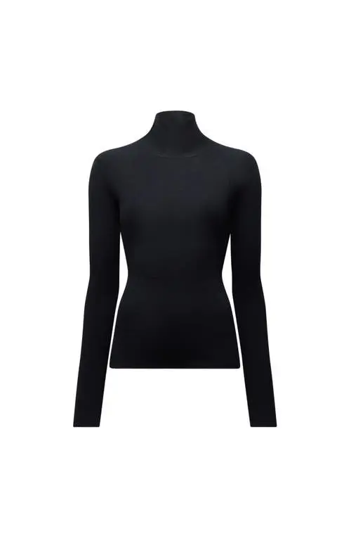 Another Tomorrow Rib Knit Tea Length Dress - Chocolate