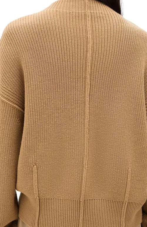 Another Tomorrow Ribbed Crewneck Sweater