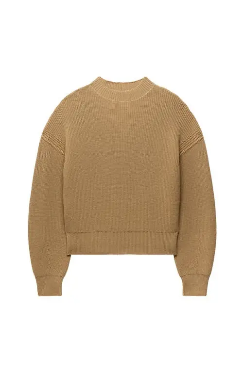 Another Tomorrow Ribbed Crewneck Sweater