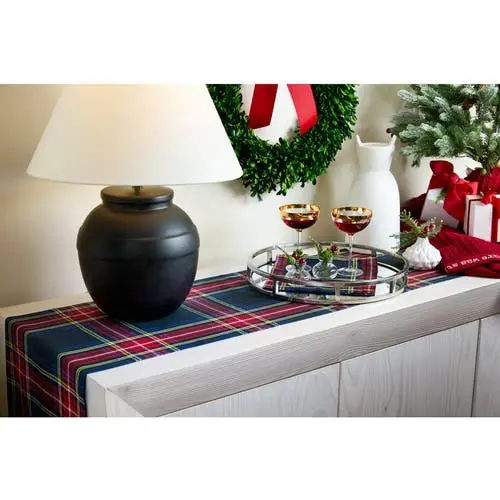 Solino Home Linen Table Runner For Dining Table - Black