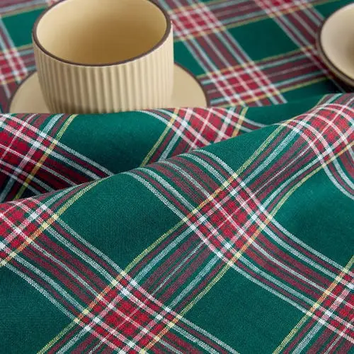 Solino Home Linen Table Runner For Dining Table, Holiday And Everyday Table Decor Tartan Plaid