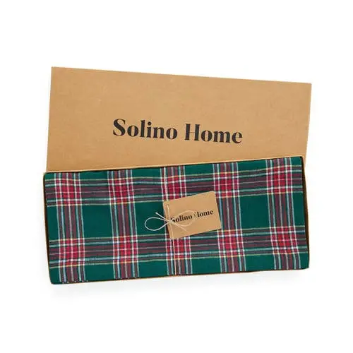 Solino Home Linen Table Runner For Dining Table, Holiday And Everyday Table Decor Tartan Plaid