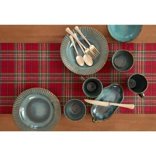 SOLINO HOME Linen Table Runnerclassic Tartan Plaid