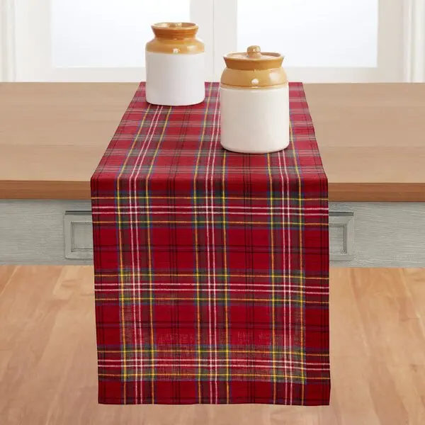 SOLINO HOME Linen Table Runner For Dining Table - Red