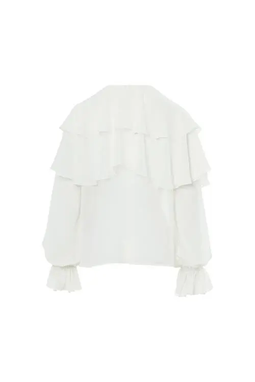GIZIA Ruffled Long-sleeve Blouse