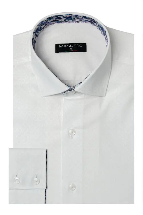 MASUTTO Wilosn Button Down Long Sleeve Shirt - White