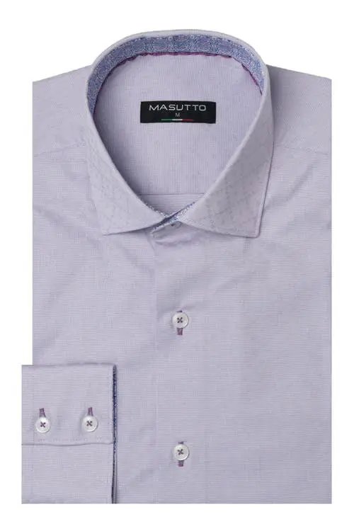 MASUTTO Willis Button Down Long Sleeve Shirt - Purple
