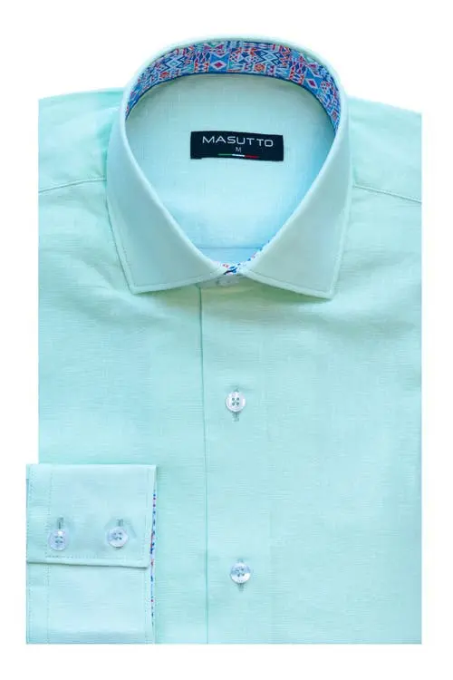 MASUTTO Della Linen Button-up Shirt - Light Green
