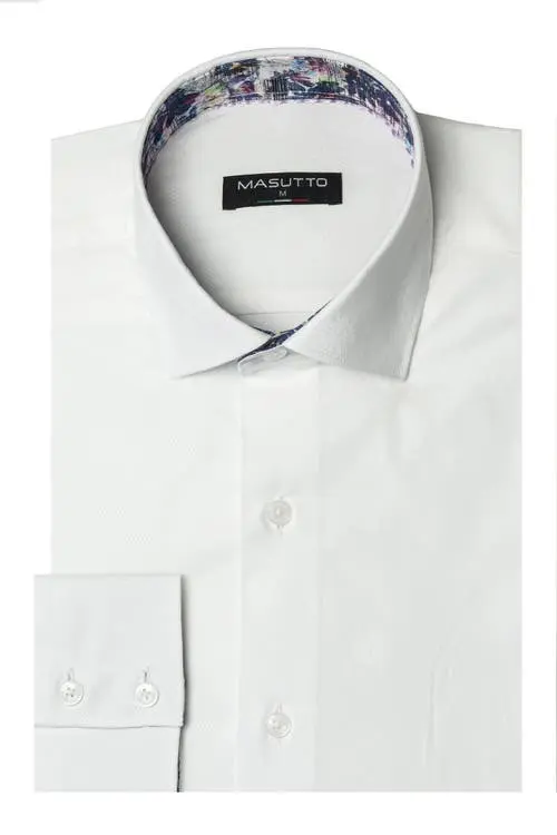 MASUTTO Dana Button Down Long Sleeve Shirt - White