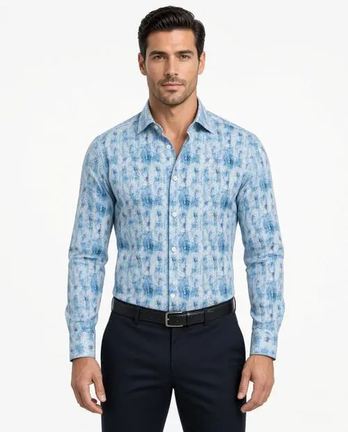 MASUTTO Laredo Print Button-up Long Sleeve Shirt